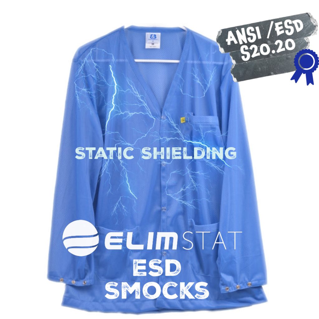 Breathable Lightweight V-Neck ESD Smocks | Elimstat.com